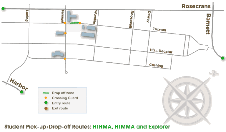 Pickup and Dropoff Routes - High Tech High